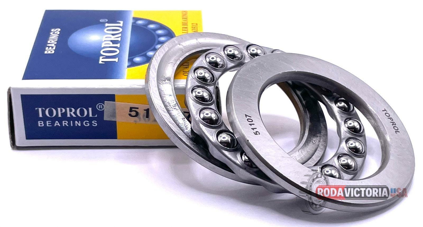 TOPROL 51107 Thrust Ball Bearings Single Row 35x52x12mm - Rodavictoria USA