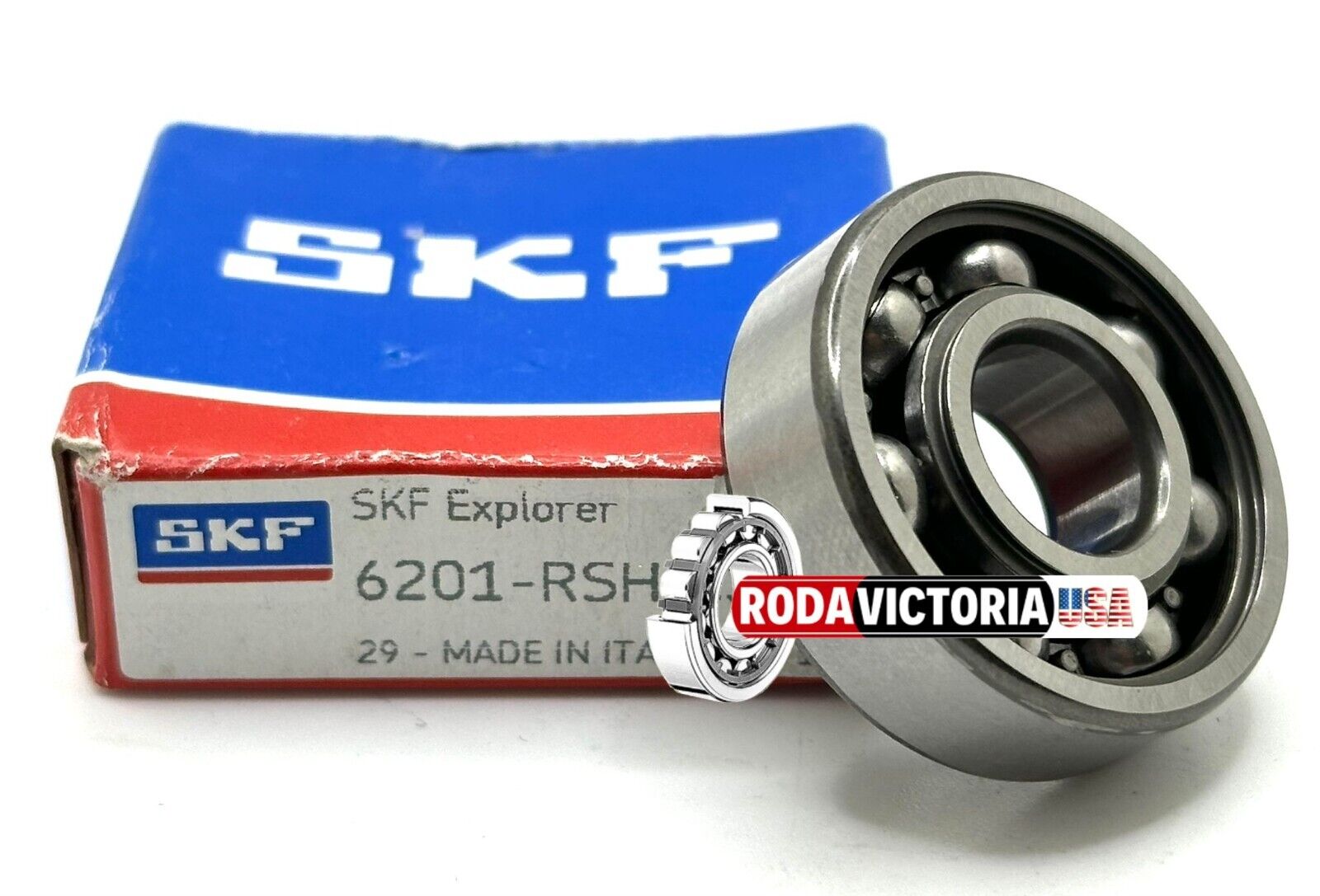 SKF 6201 RSH/C3 Deep Groove Ball Bearing, Rubber Sealed 12x32x10 mm ...