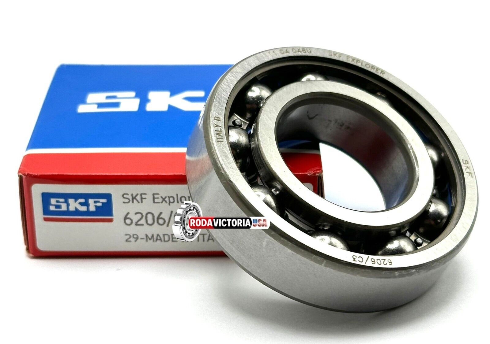 SKF 6206 C4 DEEP GROOVE BALL BEARING, OPEN TYPE, NO SEALS 30x62x16 mm ...