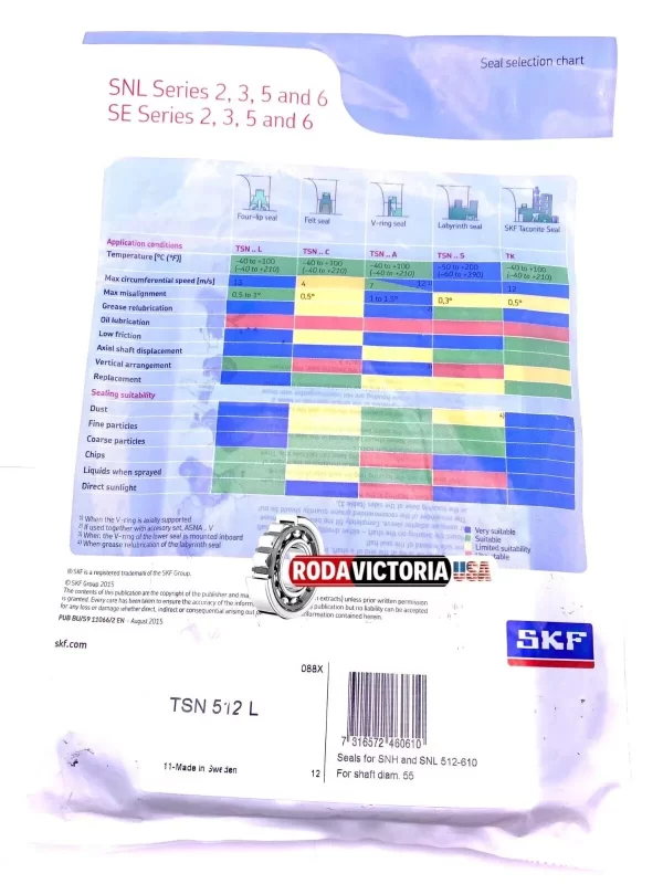 SKF Sweden TSN 512 L Housing Seal, Series SNL,SE 2,3,5,6 ,TSN512L 55x80 ...